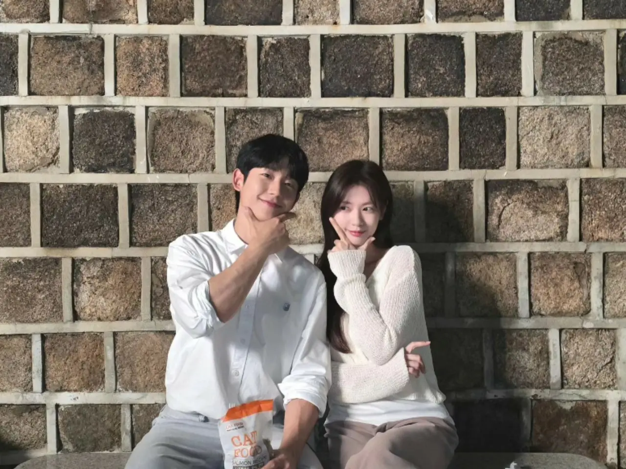”Puppy boy” Jung HaeIn and Somi, co-stars in the TV series ”Mr. Perfect Next Door,” share a ...