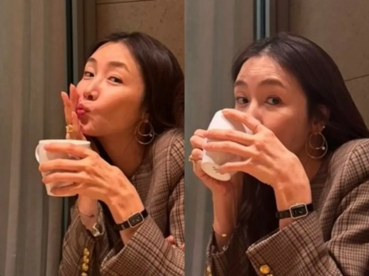 Actress Choi Ji Woo, 49-year-old mother, ”Is it okay to be this cute?”... Lips inviting husband ...